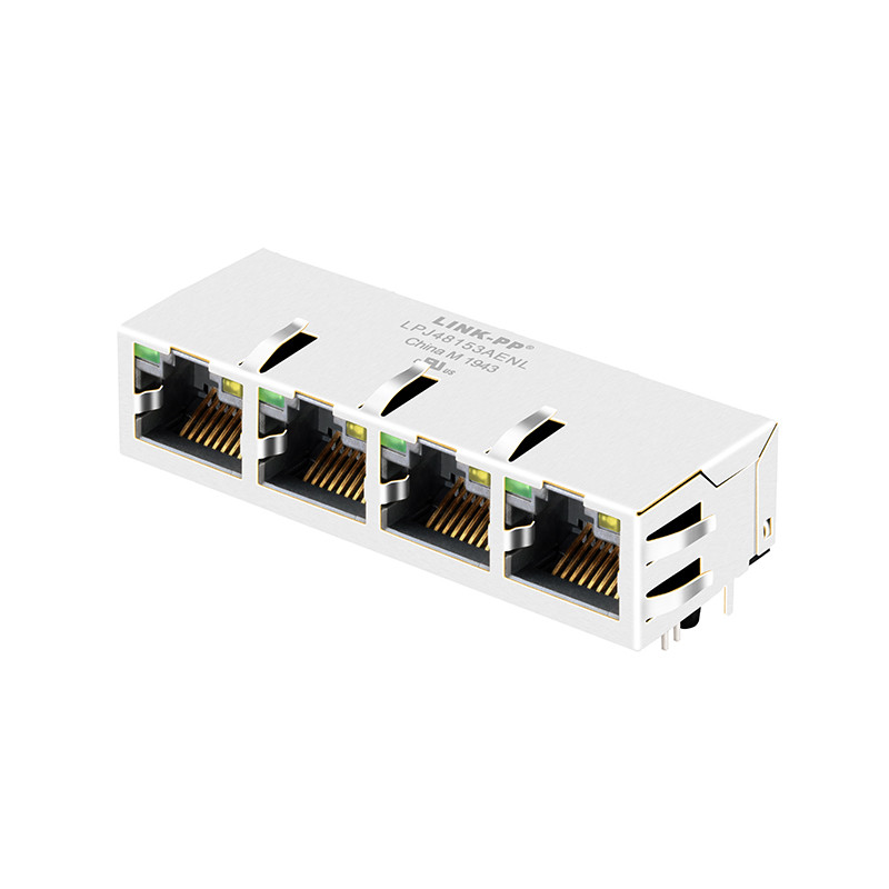 4 Puerto PoE RJ45 Conector Magjack 10/100 Base-T Bob Smith Terminación