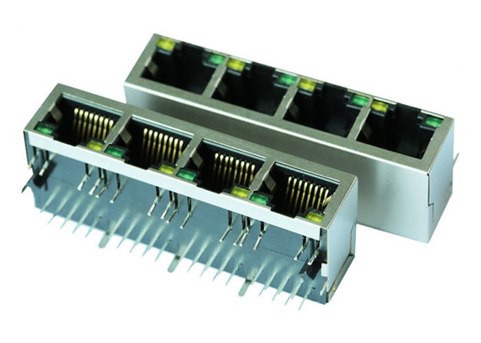 El conector de ARJM14A2-811-AB-CW2 1X4 RJ45 con la base-T 5G integró ...